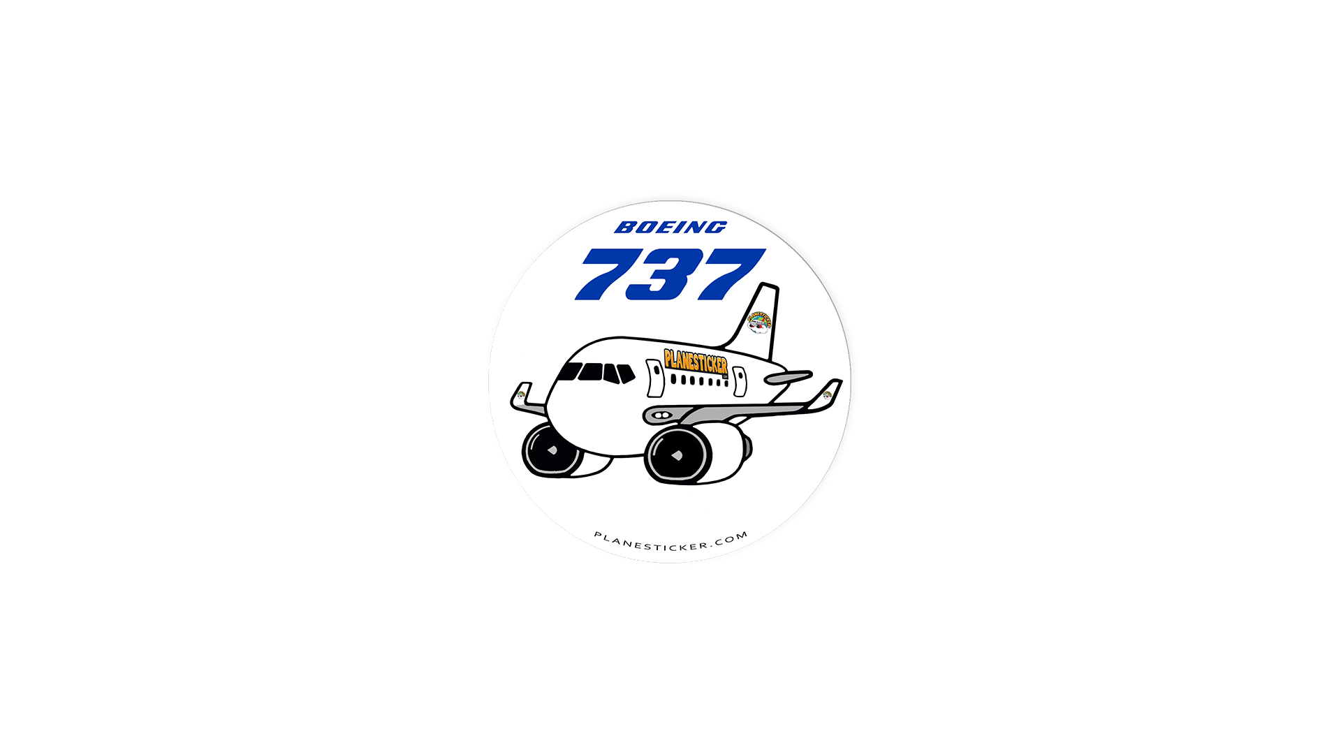 75mm / 2.9inch Round Stickers – Plane Sticker