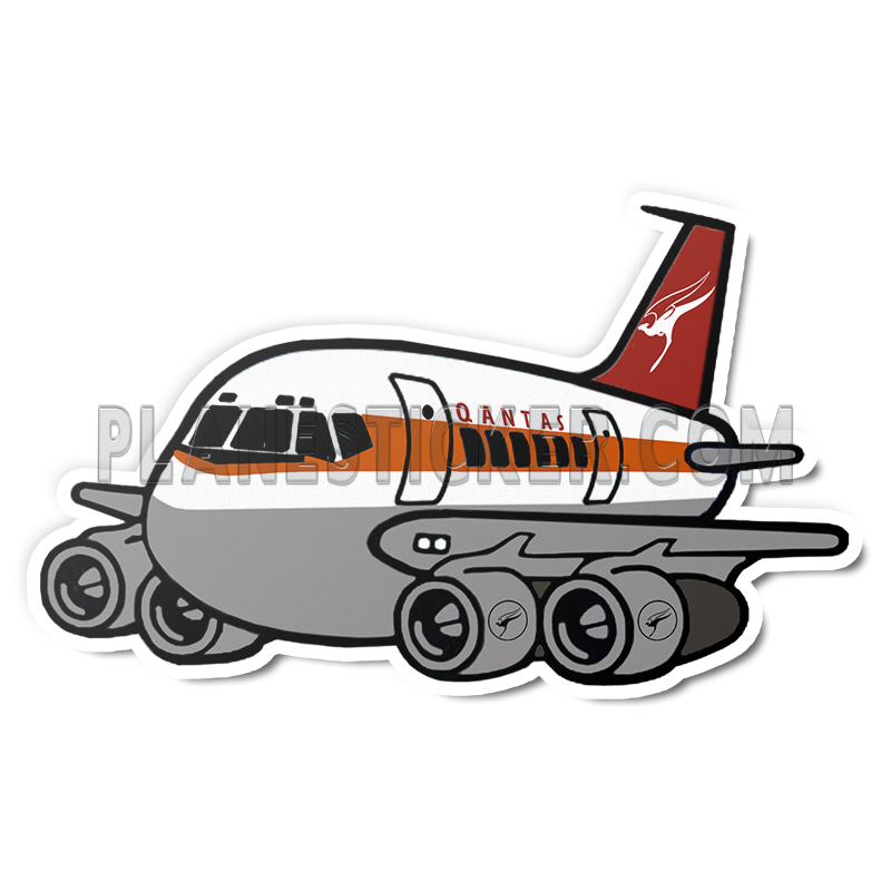Qantas Boeing 707 Retro Orange – Plane Sticker