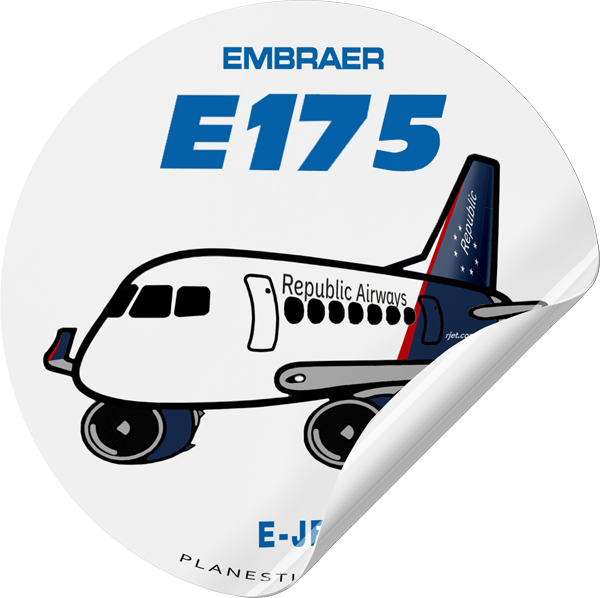 Republic Airways Embraer E175 – Plane Sticker