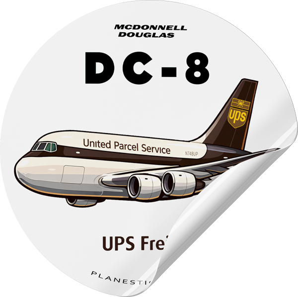 UPS DC-8 Retro – Plane Sticker